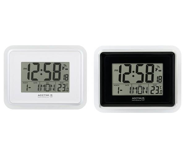 Acctim Delta Radio Controlled LCD wall/desk Digital Calendar Clock 745 ...