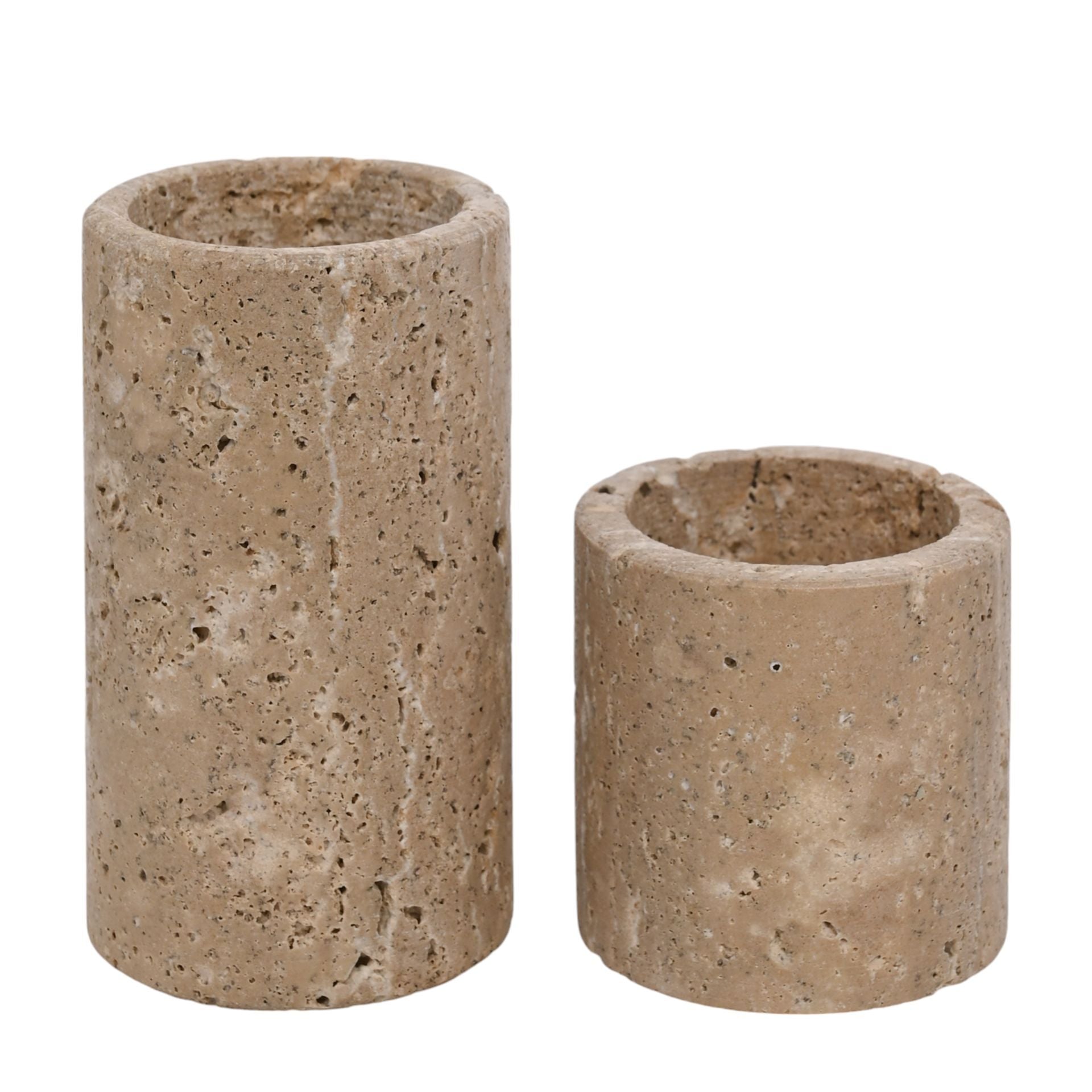 Hestia Travertine Set of 2 Tea Light Holders – DK Wholesale Ltd
