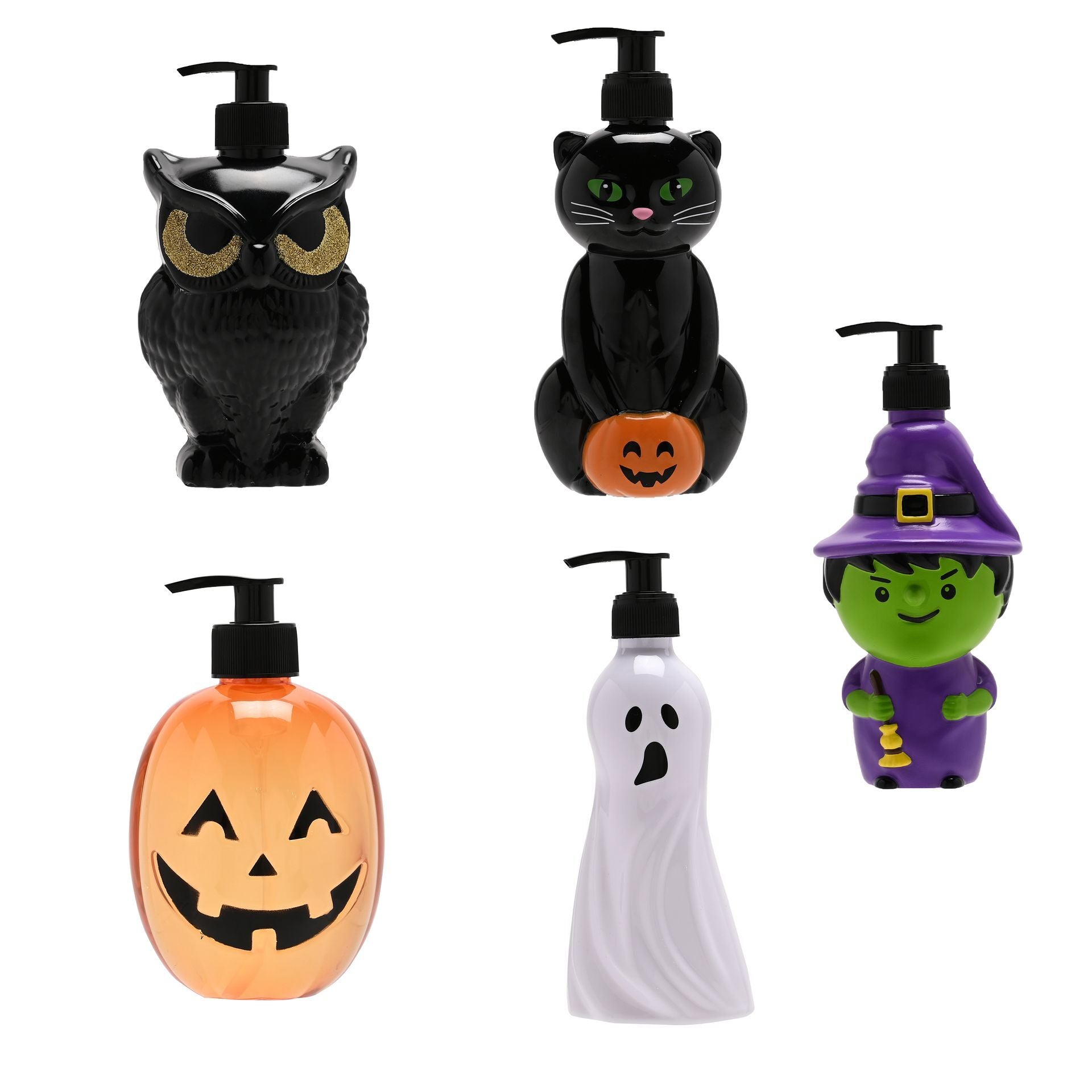 **ASTD MULTI 5** Halloween Mixed Character Handsoap Dispensers Pumpkin ...