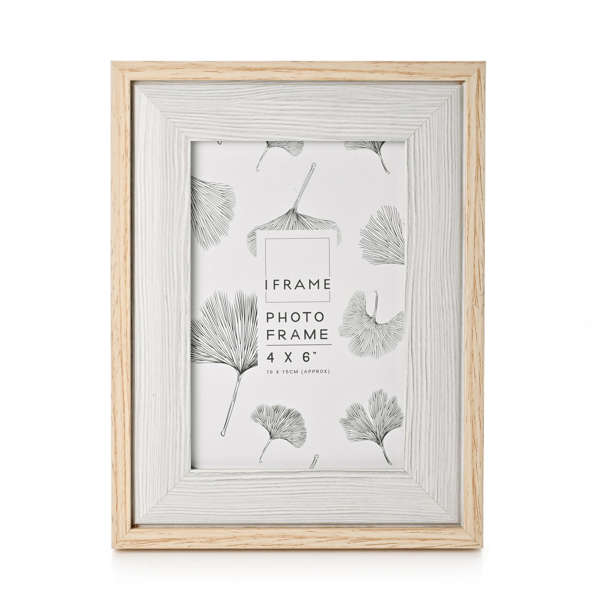 **MULTI 4** iFrame Wood & Grey Two Tone Frame 4" x 6" – DK Wholesale Ltd