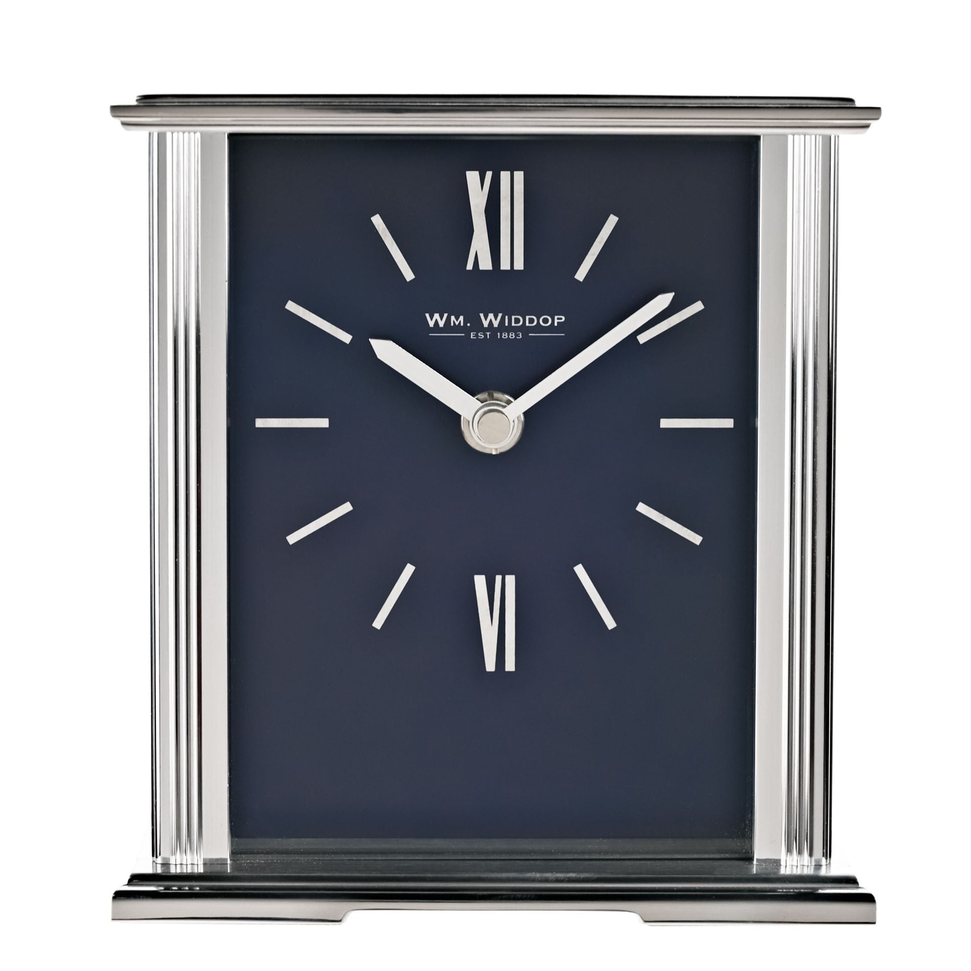Wm.Widdop Silver Mantel Clock Navy Blue Dial – DK Wholesale Ltd