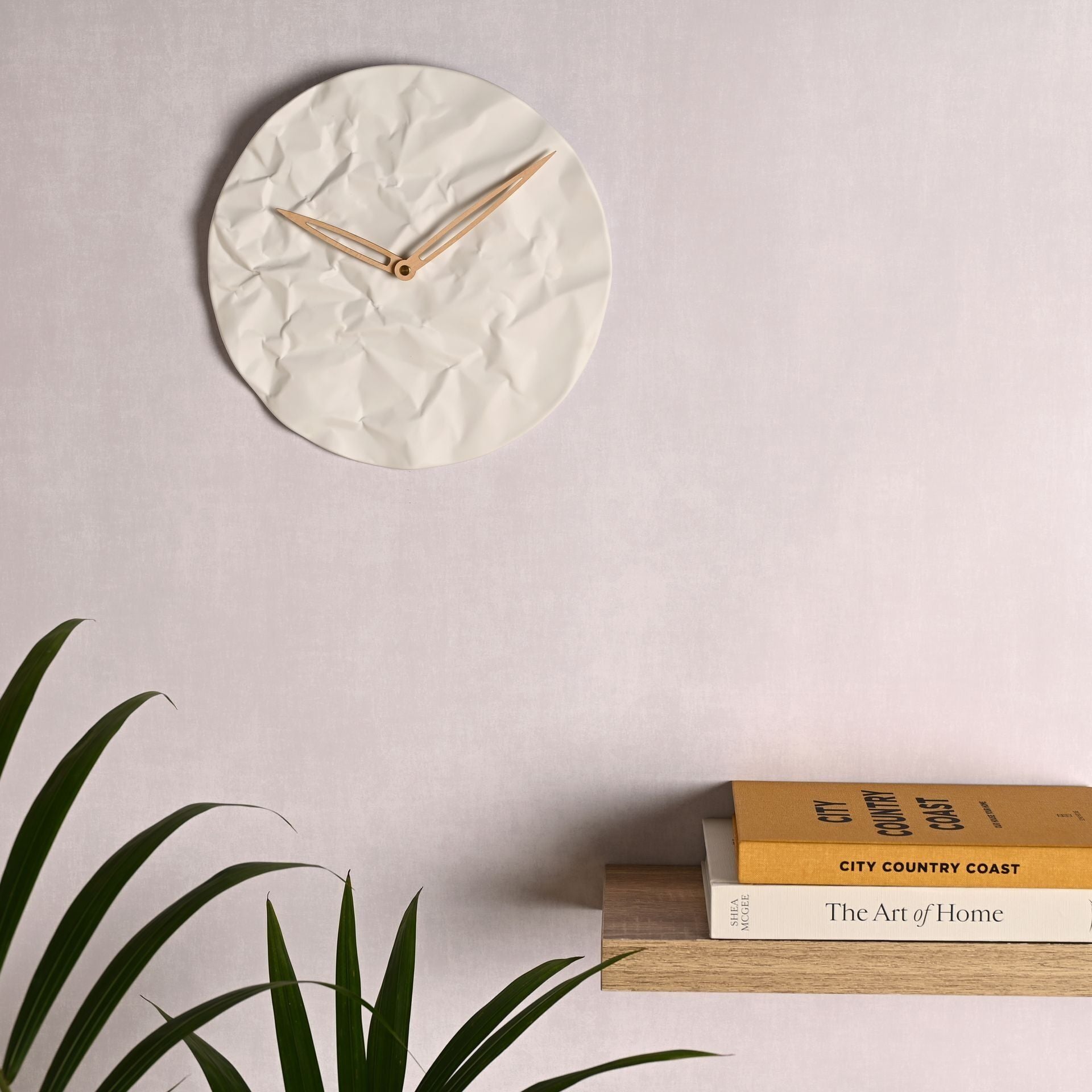 Interval Porcelain White Wall Clock 32cm - Crumpled Texture – DK ...